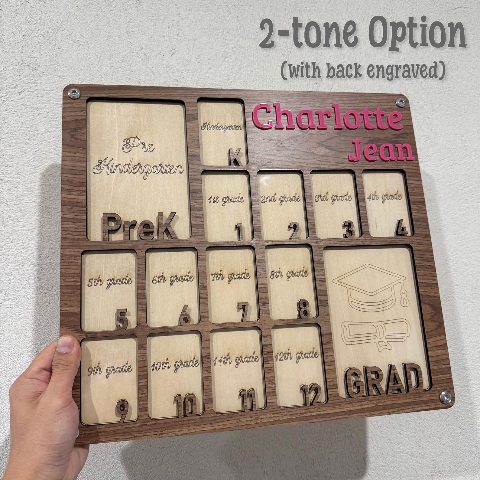 Personalized School Years Photo Frame: Custom Name, Prek-grad - Etsy UK