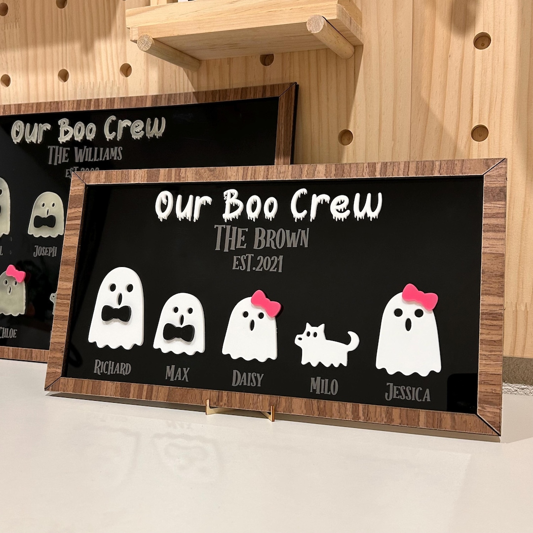 Personalized Ghost Family Sign | Custom Halloween Family Name Sign ...