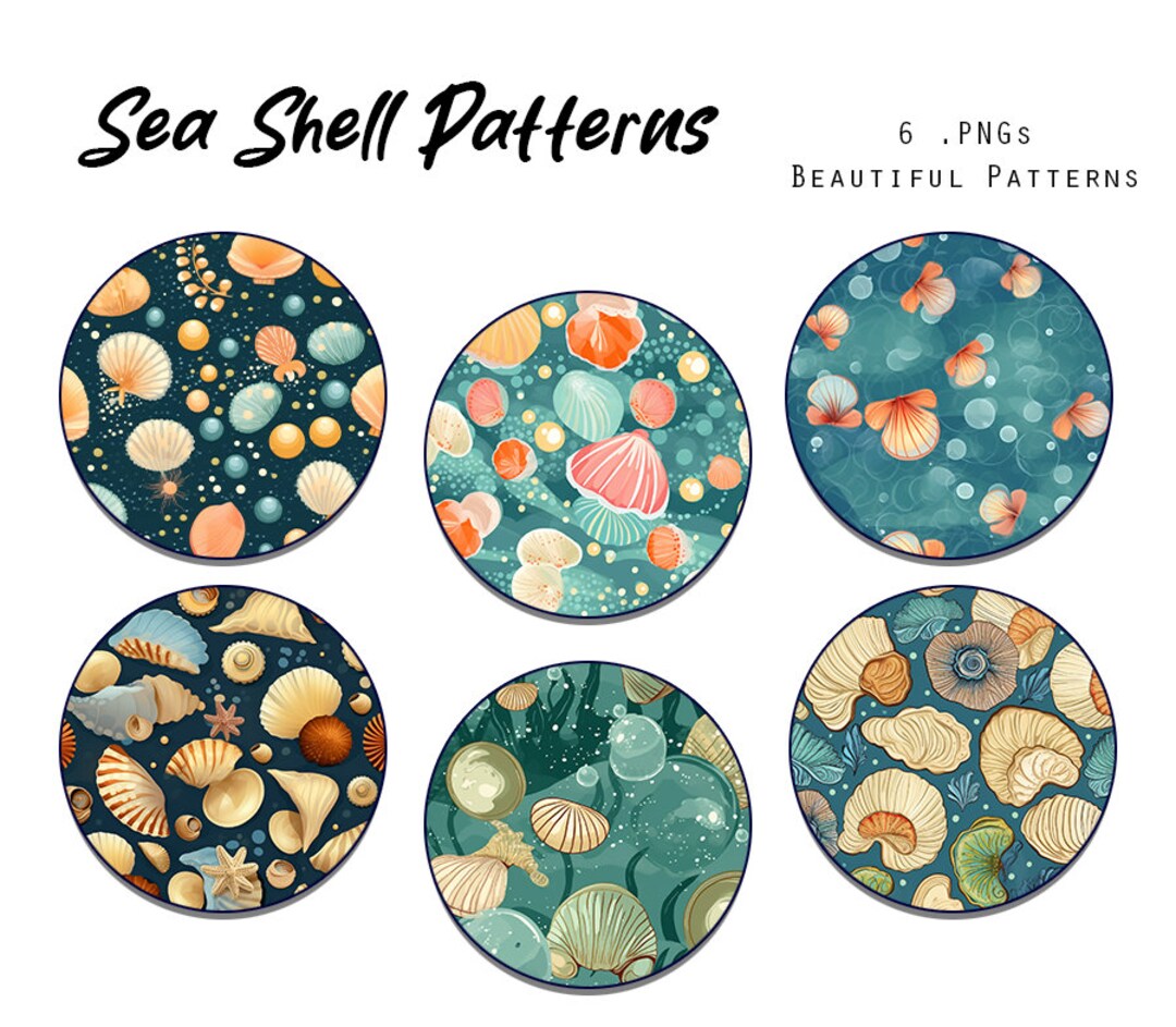Sea Shells Digital Paper, Sea Shells Seamless Pattern, Sea Shell Prints ...