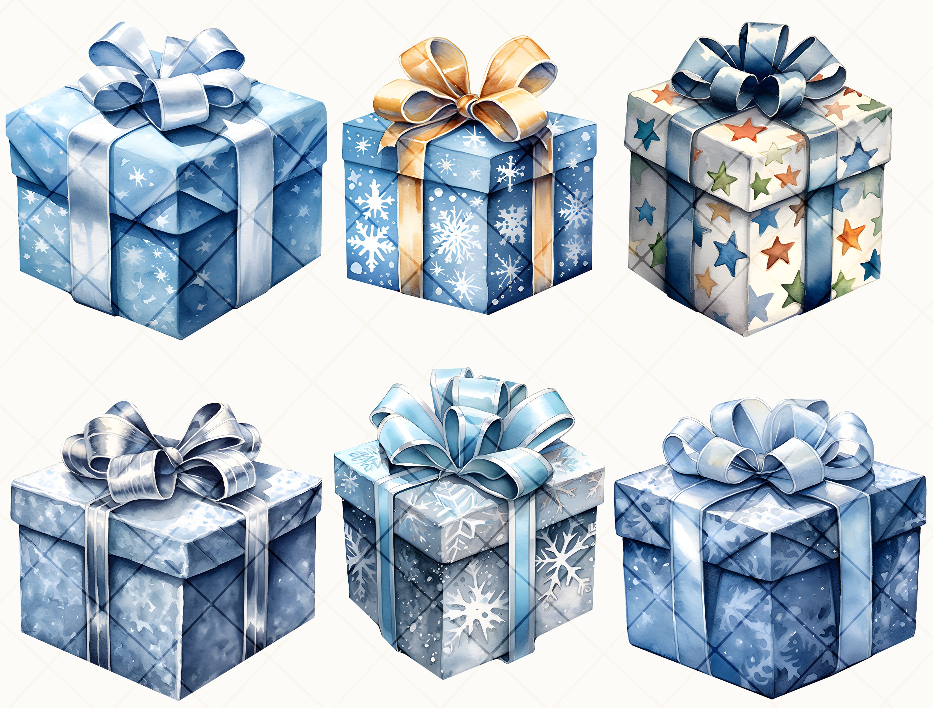 24 Christmas Presents Clipart, Watercolor Gift Art, Winter Art, Gifts ...