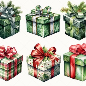24 Christmas Presents Clipart, Watercolor Gift Art, Winter Art, Gifts ...