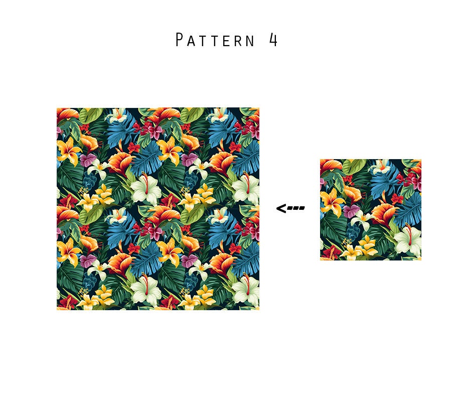 Tropical Flowers Digital Paper Flowers Seamless Pattern Floral Prints Flowers Background