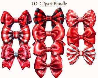 10 Pink Bow Clipart, Watercolor Bows, High Quality Pink Bow Art ...
