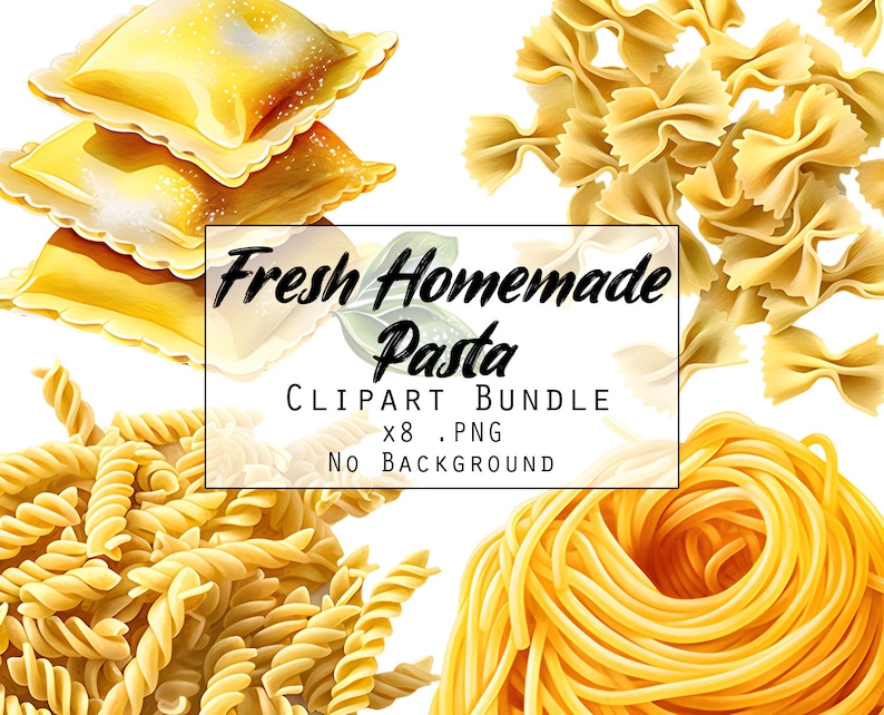 16 Fresh Pasta Clipart Watercolor Pasta Homemade Pasta Art - Etsy
