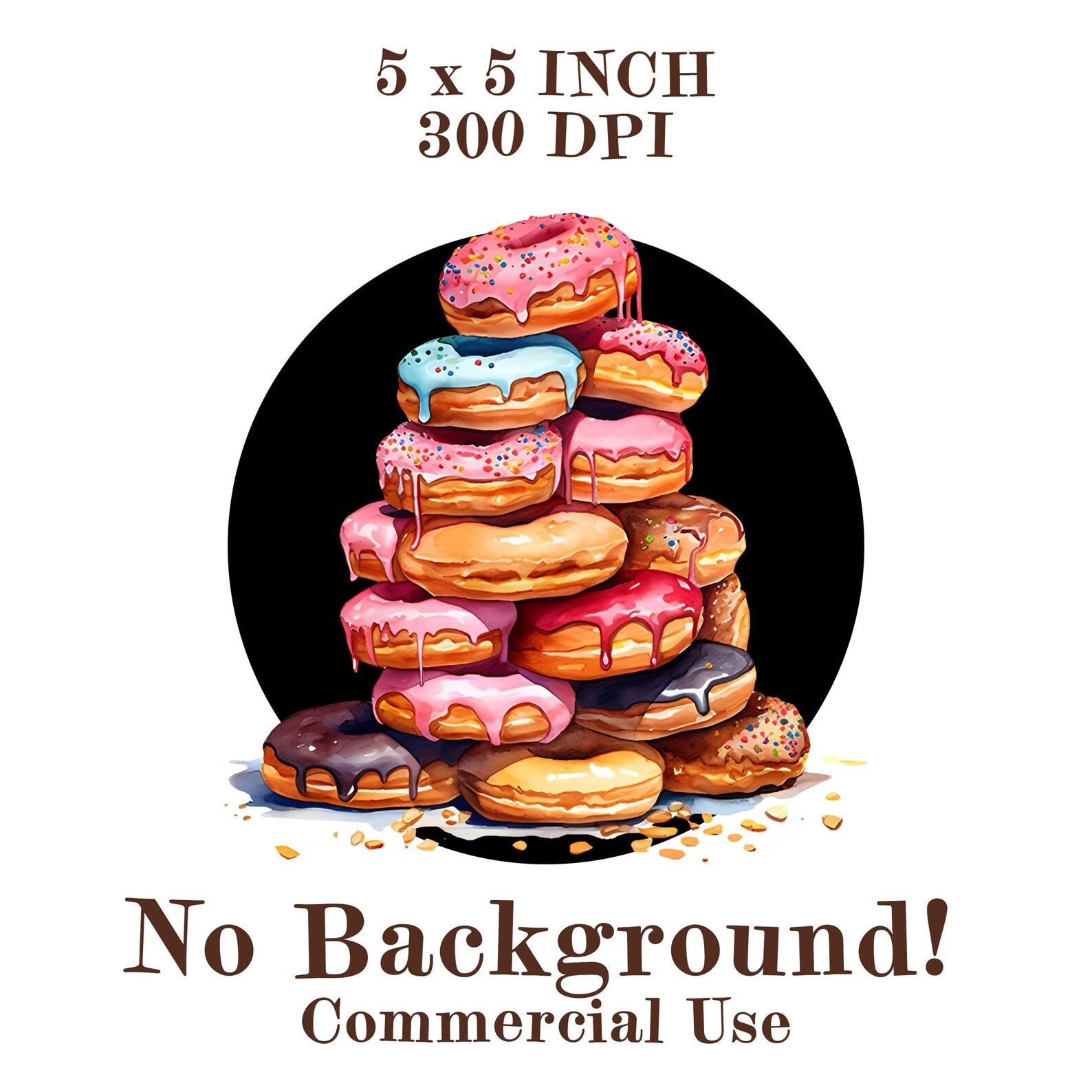 15 Doughnut Clipart, Watercolor Doughnuts, Doughnut Art, Dessert ...