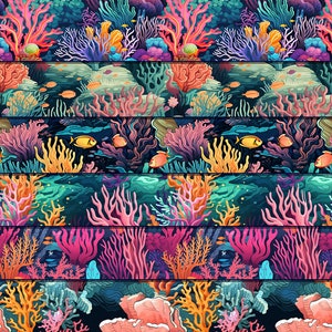 Coral Reef Digital Paper, Coral Reef Seamless Pattern, Coral Reef ...