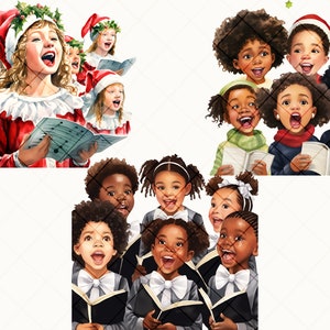 20 Christmas Kids Clipart, Watercolor Children Art, Winter Art, Digital ...