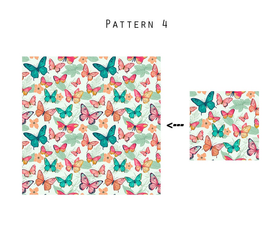 Butterflies Digital Paper, Butterfly Seamless Pattern, Butterfly Prints ...