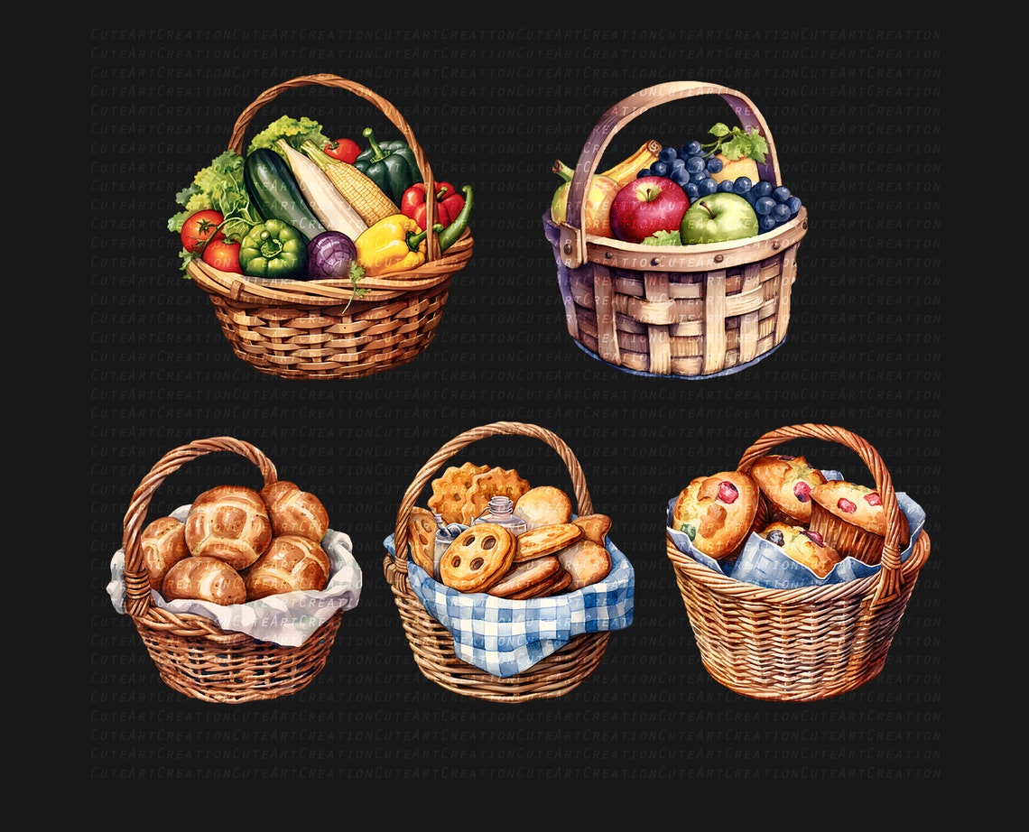 30 Country Style Kitchen Clipart, Watercolor, Vintage Farm Cooking ...