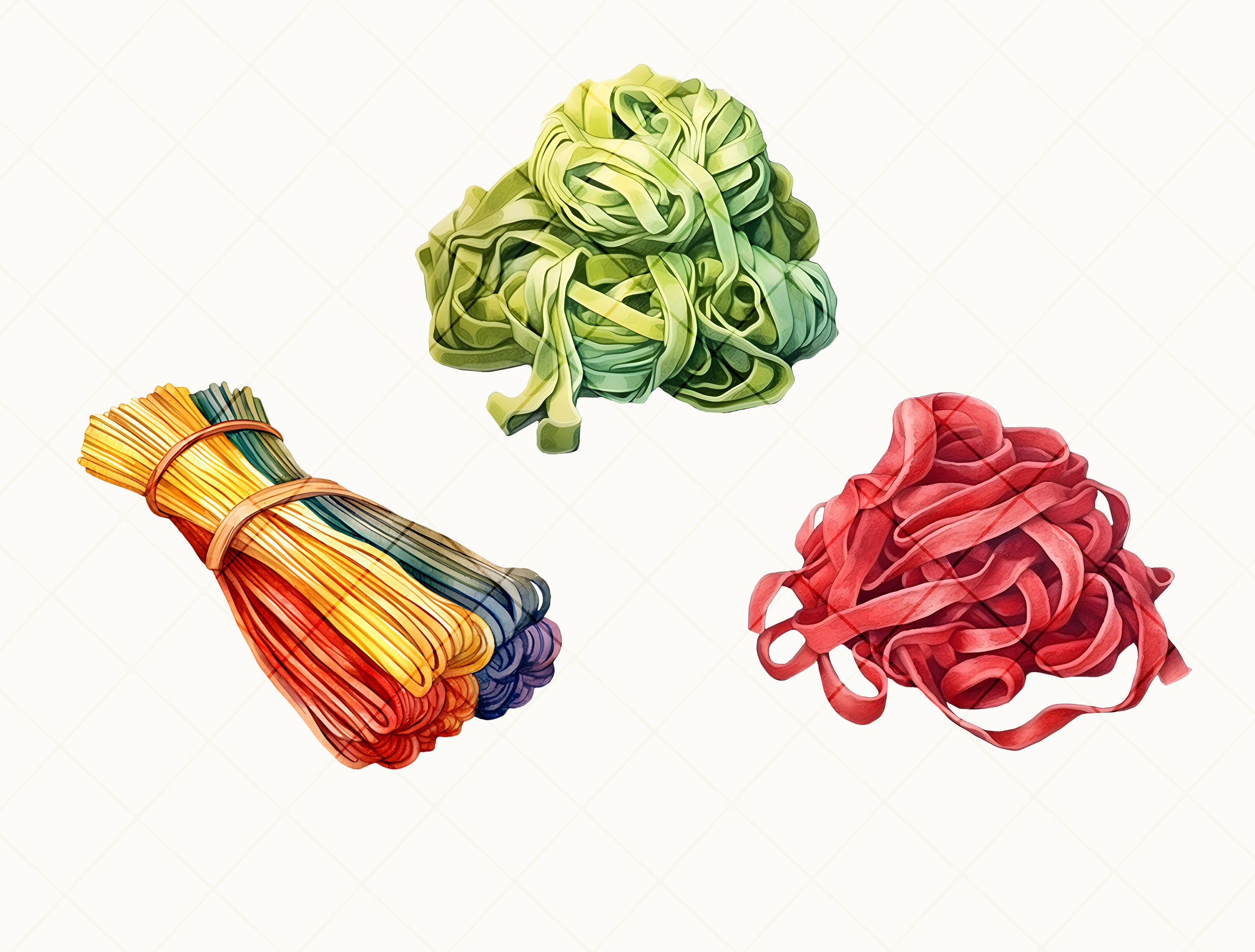16 Fresh Pasta Clipart, Watercolor Pasta, Homemade Pasta Art, Pasta ...