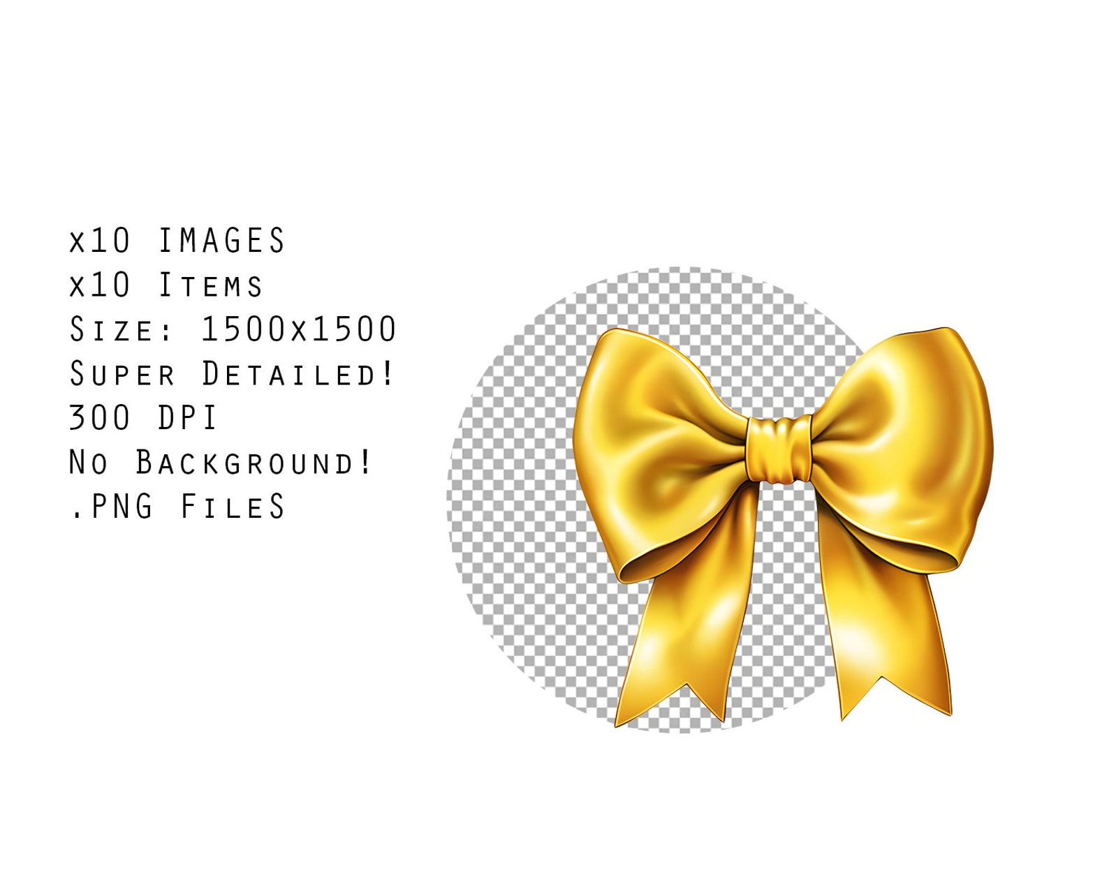 10 Yellow Bow Clipart, Watercolor Bows, High Quality Yellow Bow Art ...