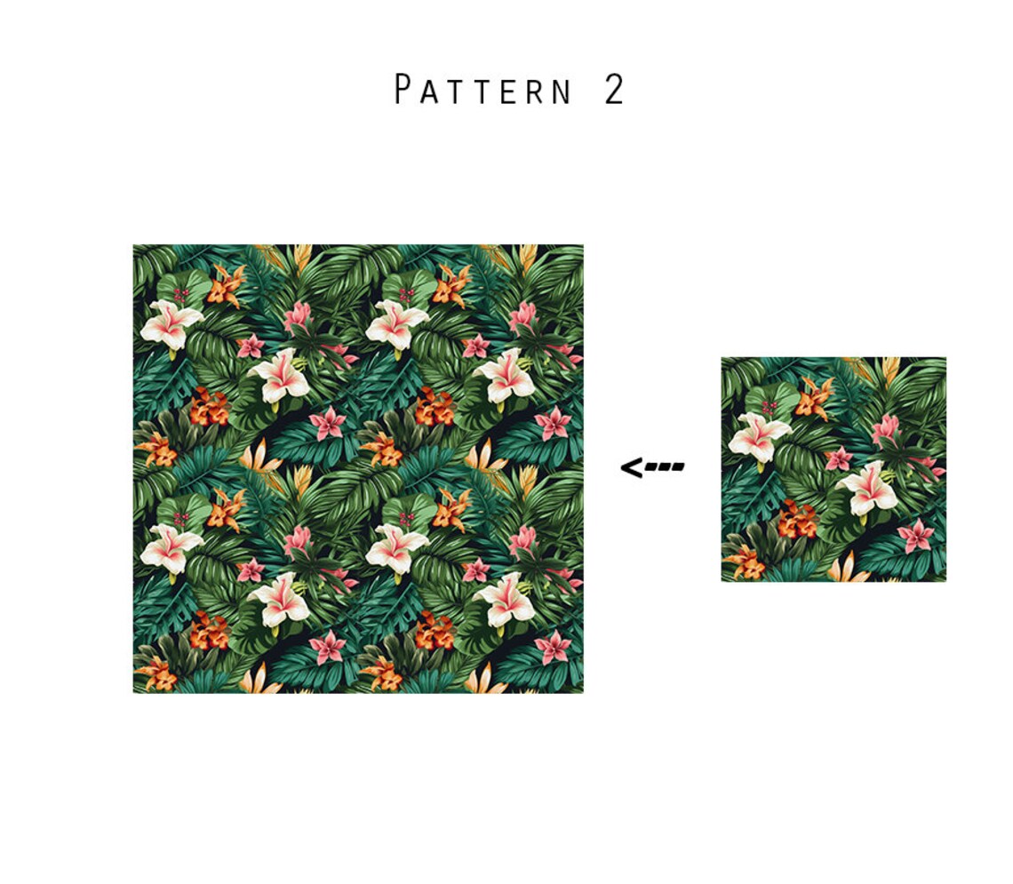 Tropical Flowers Digital Paper, Flowers Seamless Pattern, Floral Prints, Flowers Background ...