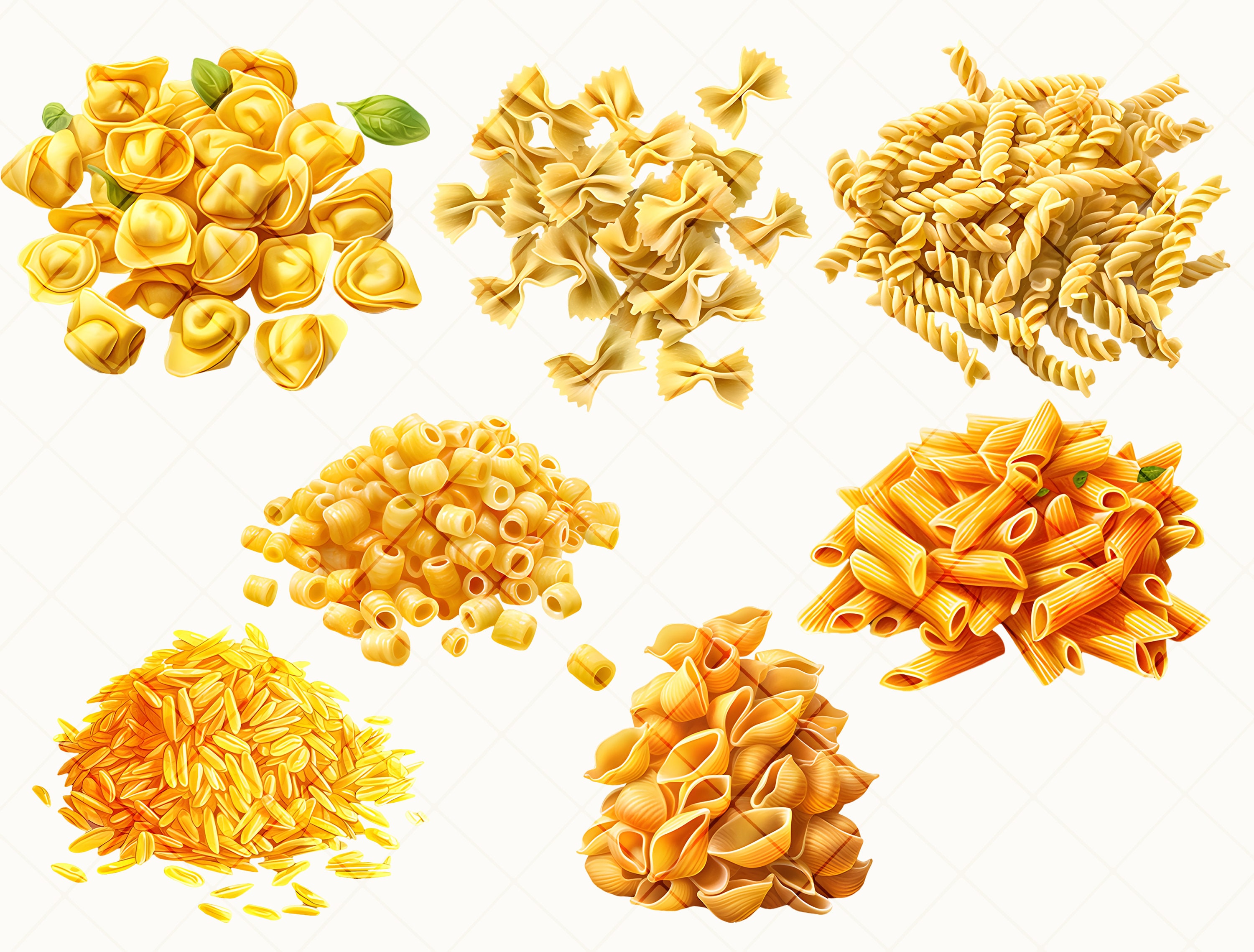 16 Fresh Pasta Clipart, Watercolor Pasta, Homemade Pasta Art, Pasta ...