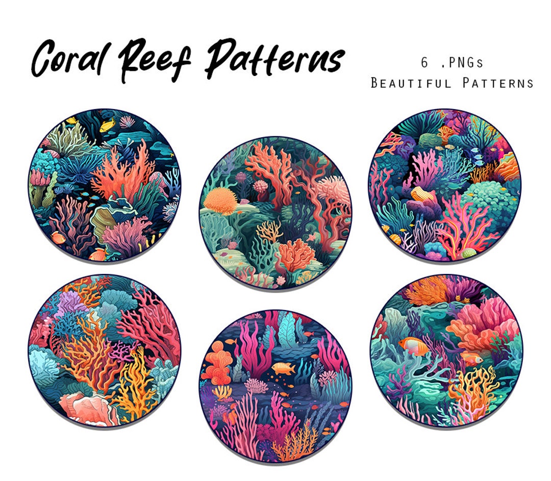 Coral Reef Digital Paper, Coral Reef Seamless Pattern, Coral Reef ...