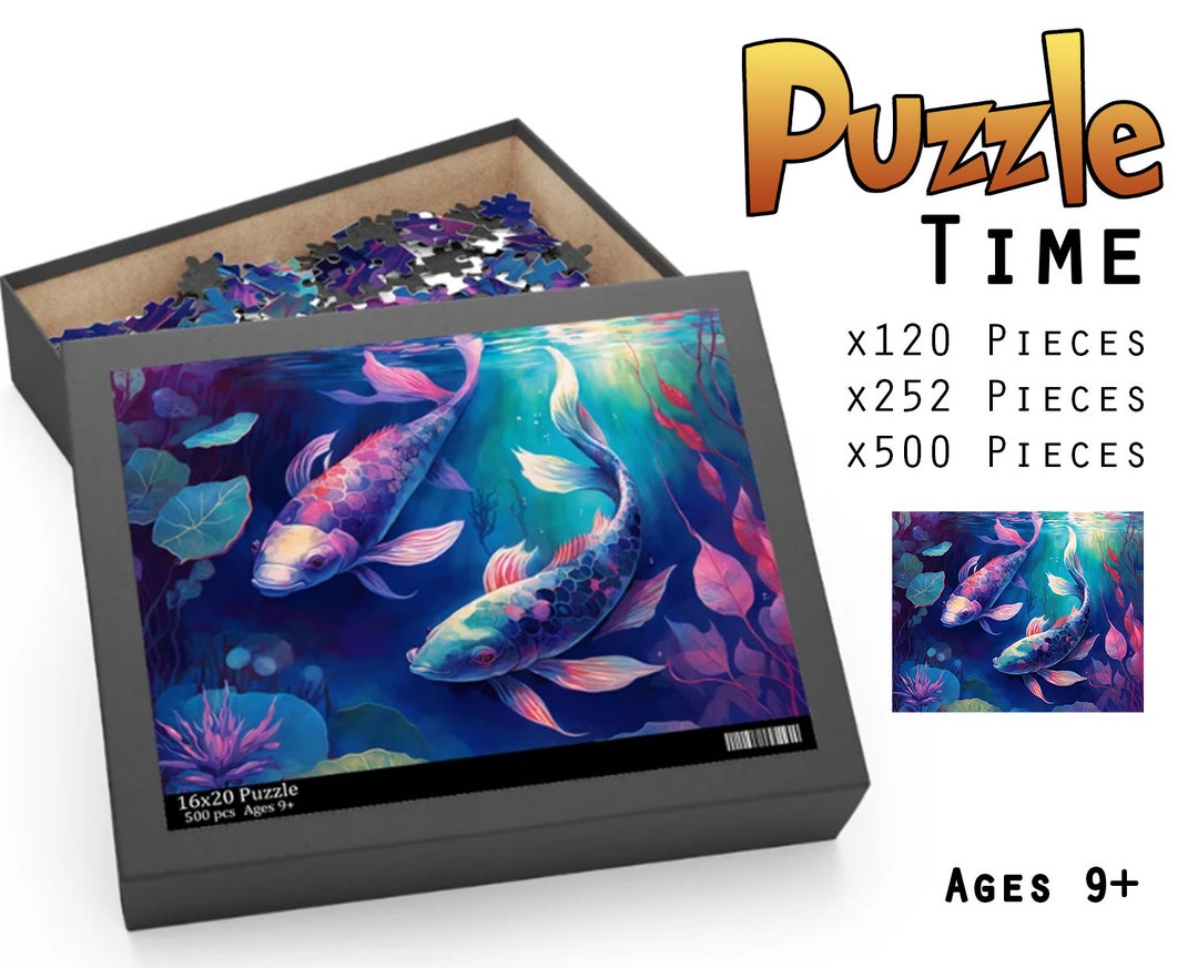 Koi Fish Jigsaw Puzzle 2 120 252 500-piece - Etsy