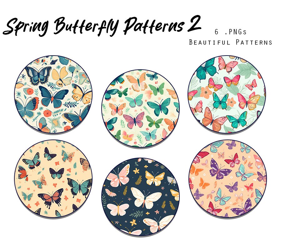 Butterflies Digital Paper, Butterfly Seamless Pattern, Butterfly Prints ...