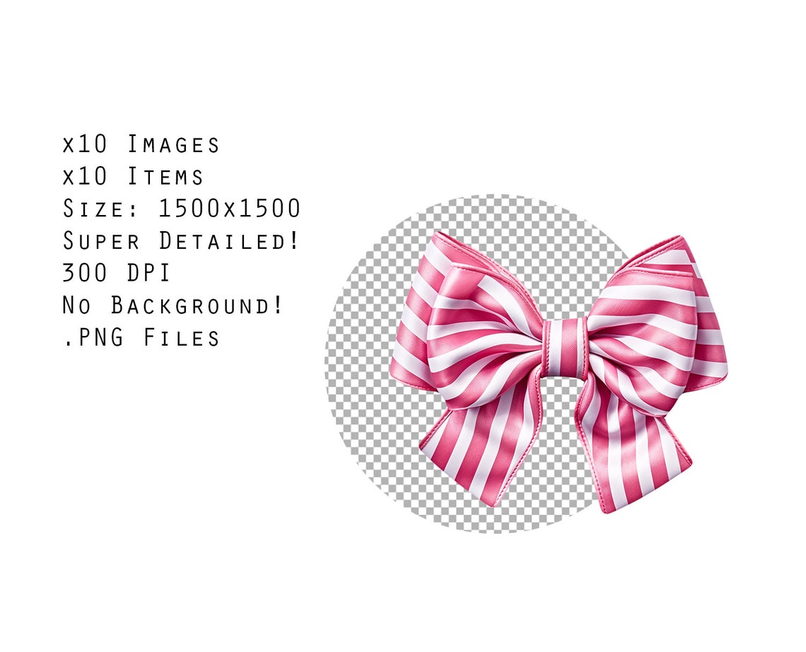 10 Pink Bow Clipart, Watercolor Bows, High Quality Pink Bow Art ...