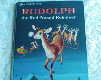 1969 Rudolph the Red Nosed Reindeer; Big Golden Book; Illustrated by Richard Scarry; Vintage ...