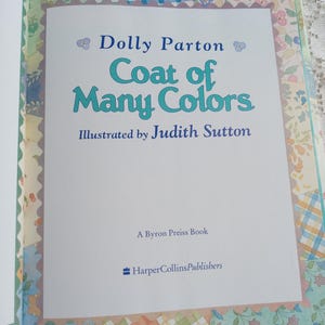 Dolly Parton's Coat of Many Colors Book FIRST EDITION - Etsy