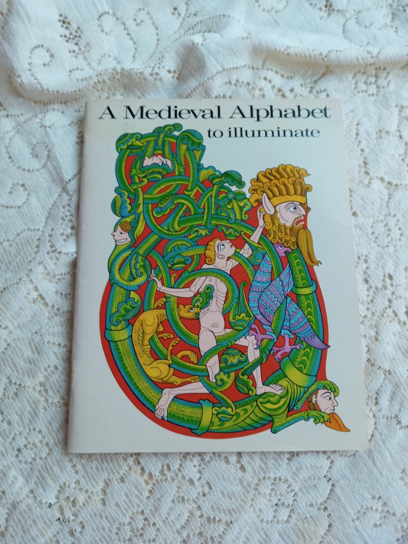 A Medieval Alphabet Book to Illuminate Vintage Coloring Book - Etsy