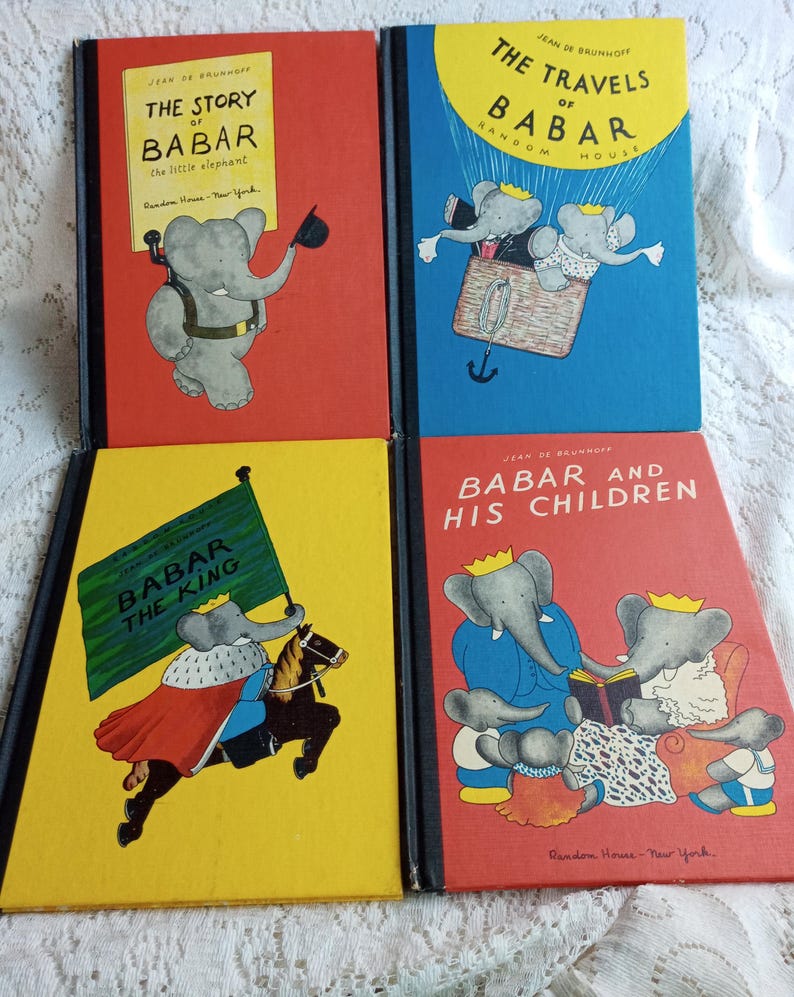 1960's 4-book Babar SET!!!! - Etsy