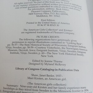 1986 Meet Kirsten an American Girl pleasant Company - Etsy