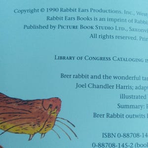 1990 Brer Rabbit and the Wonderful Tar Baby - Etsy