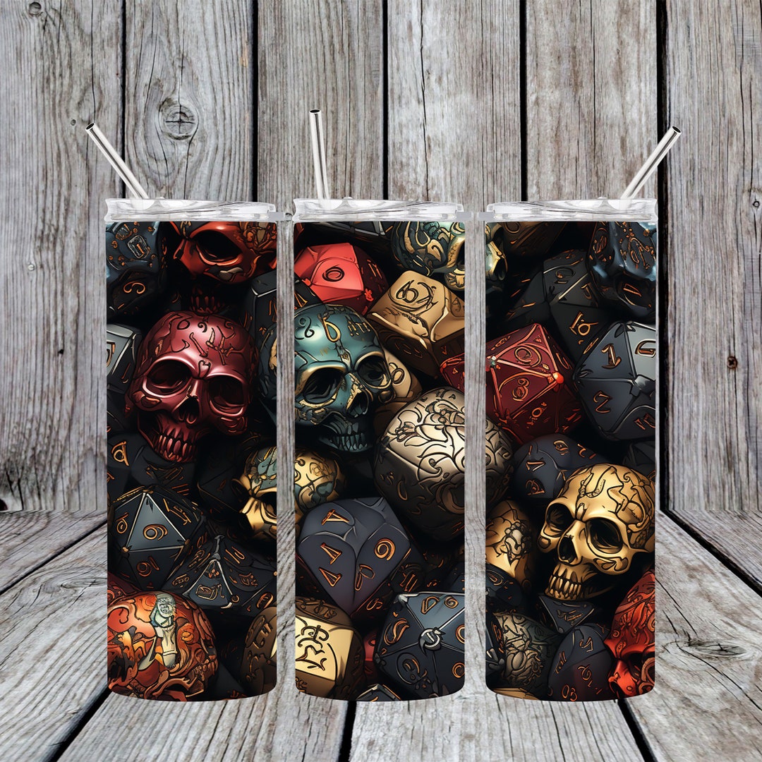 Bone Dice Tumbler Wrap, Straight and Tapered 20 Oz Tumbler Wraps, PNG ...
