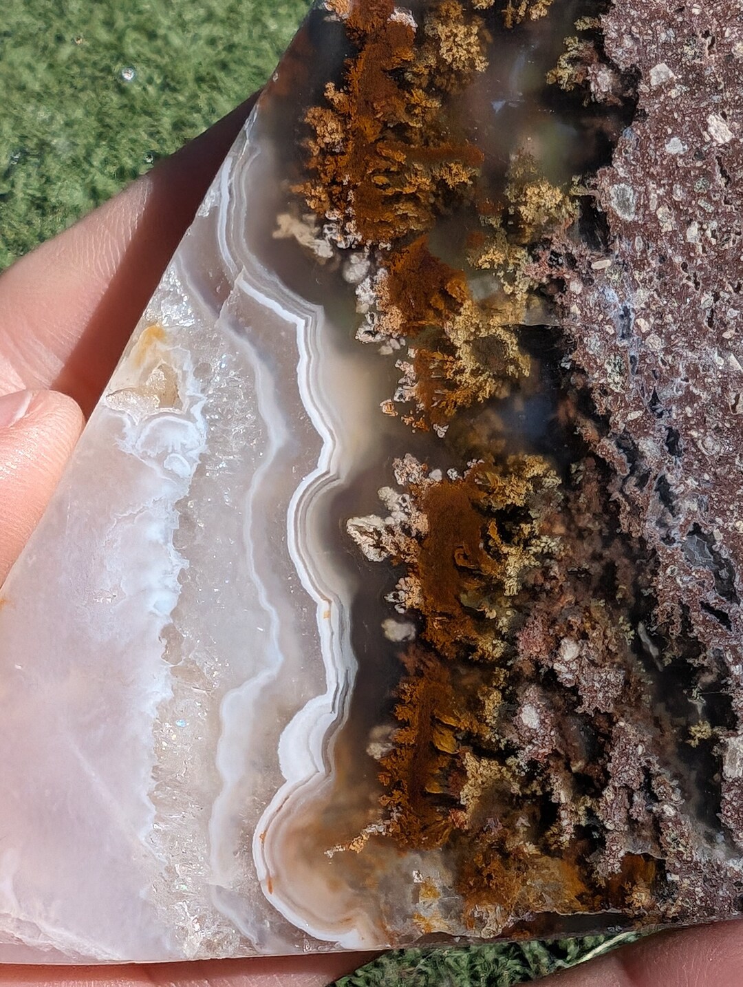 Ternate Moss Agate Slab, Natural Rough Edge, New Indonesia Crazy Lac ...