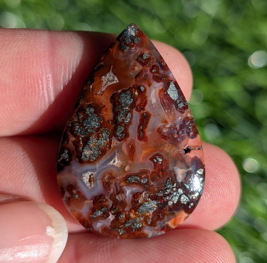 Red Marcasite Canochon, Carnelian Marcasite and Pyrite Cabochons ...
