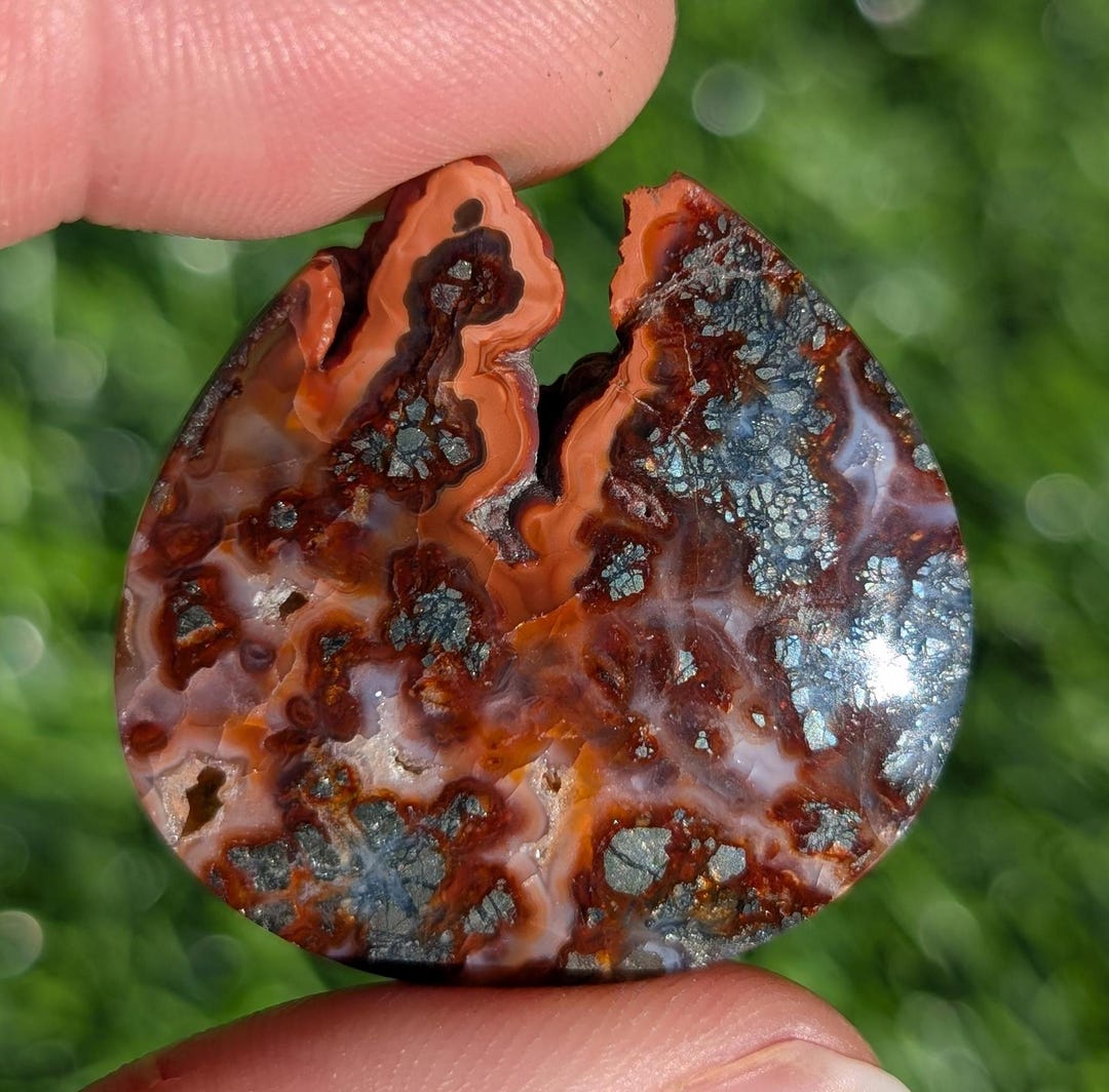 Druzy Red Marcasite Canochon, Carnelian Marcasite and Pyrite Cabochons ...