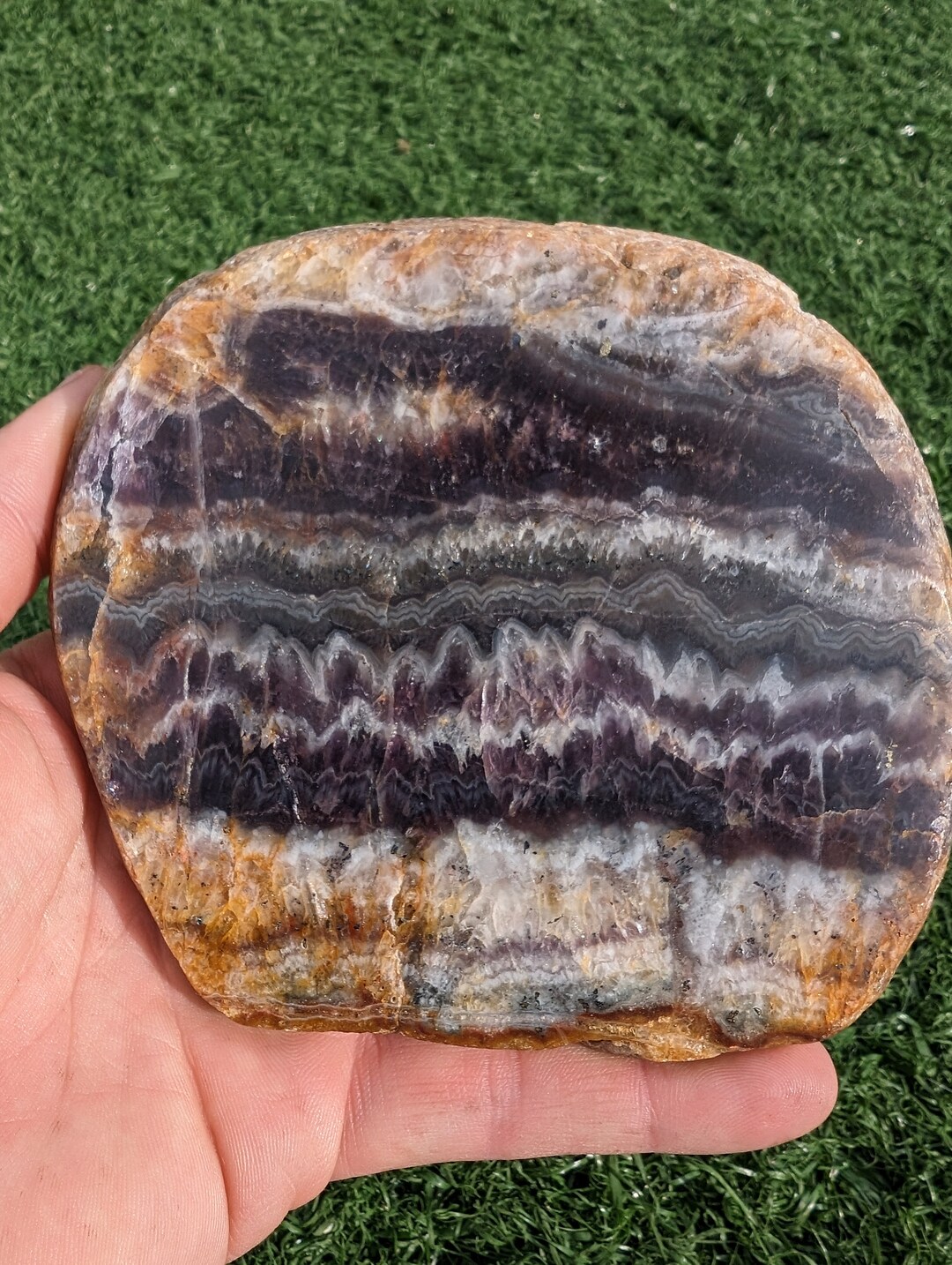Indonesian Amethyst Slab, Banded Amethyst, Chevron, With Hematite ...