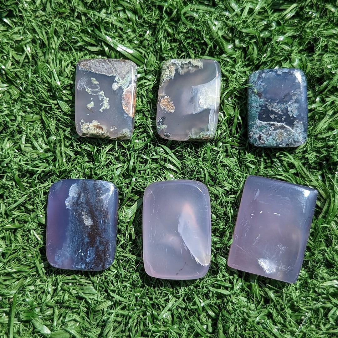 Purple Moss Agate, Lavender Chalcedony, Purple Chalcedony, Rectangle Cabochon PR2.0 - Etsy