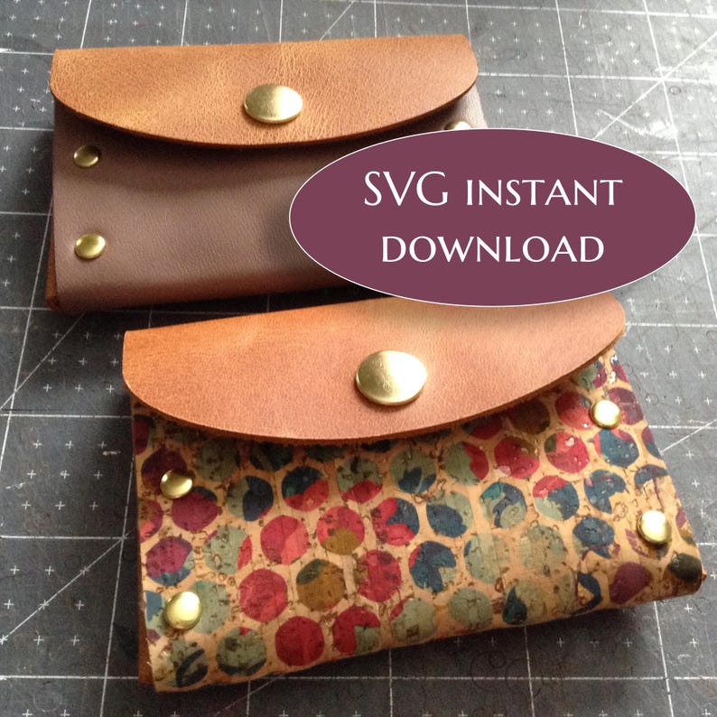 No Sew Wallet SVG Pattern | Digital Download for Leather & Faux Leather ...