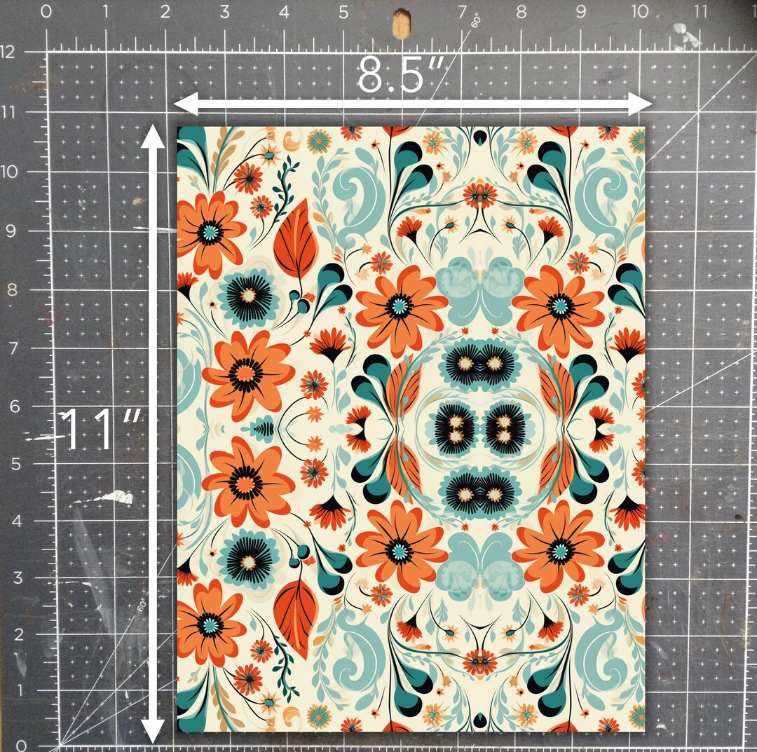 Printable Patterned Paper, 8.5x11 Digital Paper, PDF Download, Paper ...