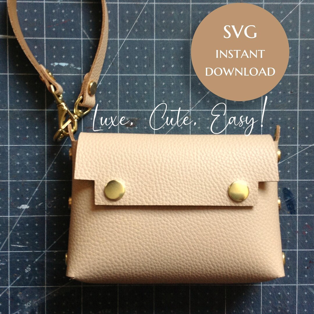 Faux Leather Wristlet Pattern: Small Bag SVG for Cricut (digital ...