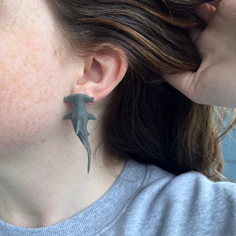 Sledge the Hammerhead Shark Earrings - Etsy