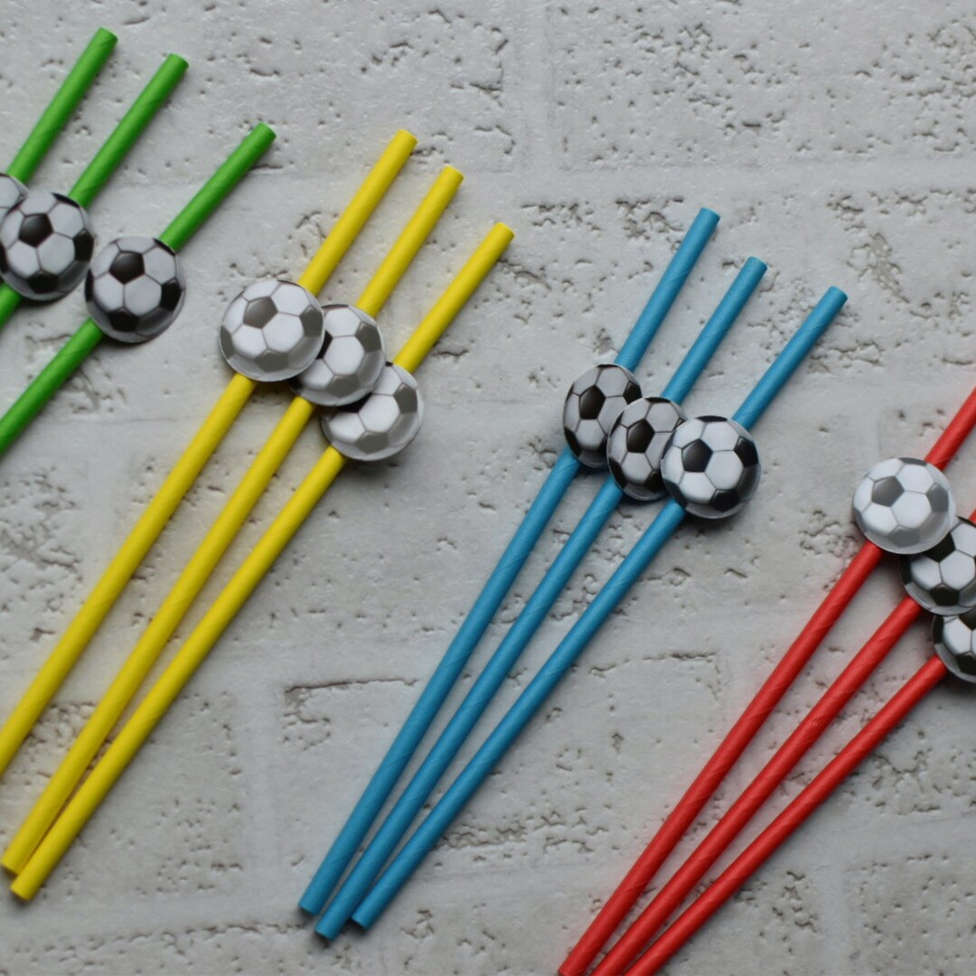 Football Straws Euro 2024 Football Birthday Straws Football Matchday ...