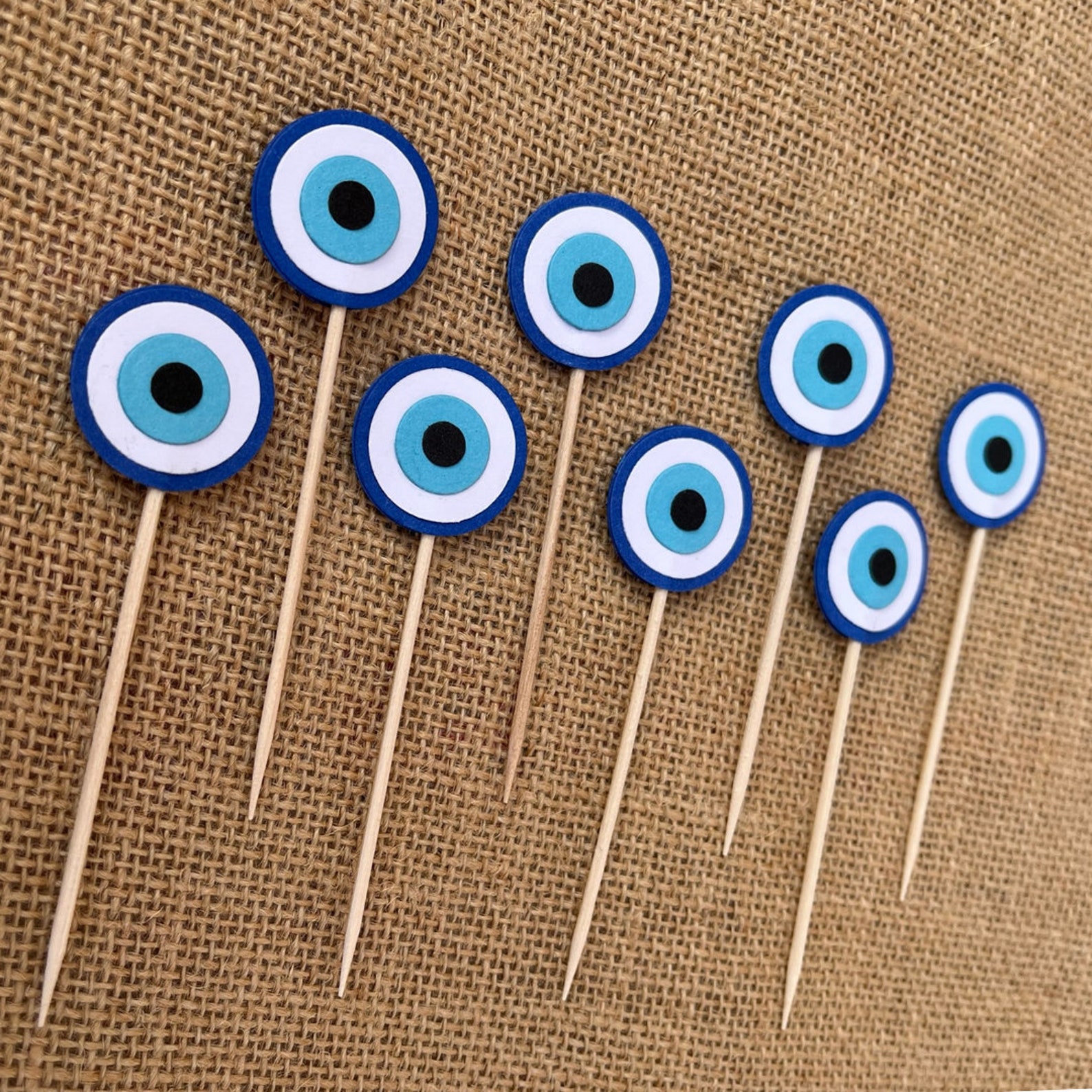 Evil Eye Cupcake Toppers Evil Eye Party Mediterranean Party Greek Party ...