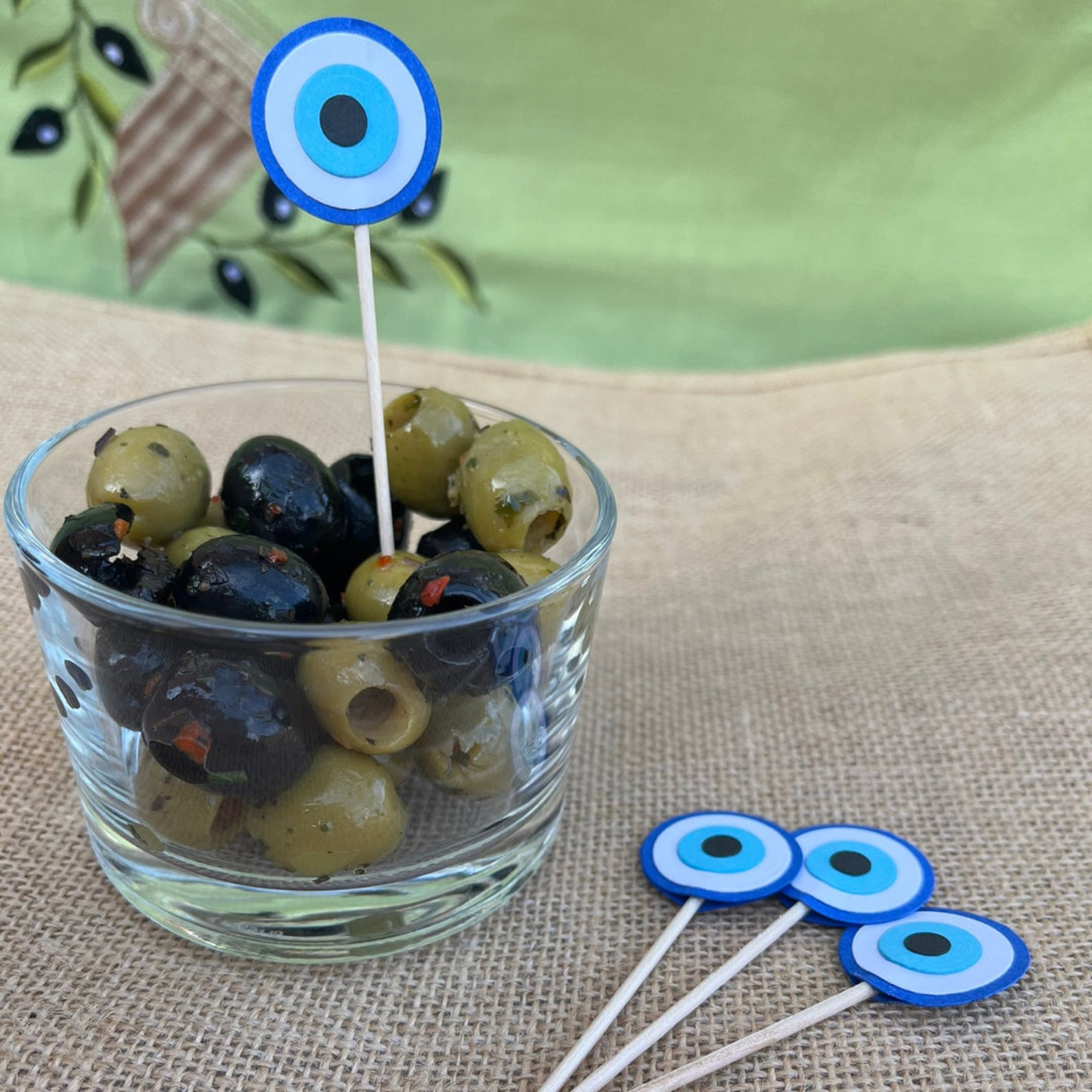 Evil Eye Cupcake Toppers Evil Eye Party Mediterranean Party Greek Party ...