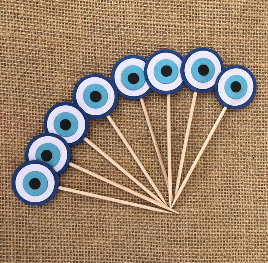 Evil Eye Cupcake Toppers Evil Eye Party Mediterranean Party Greek Party ...