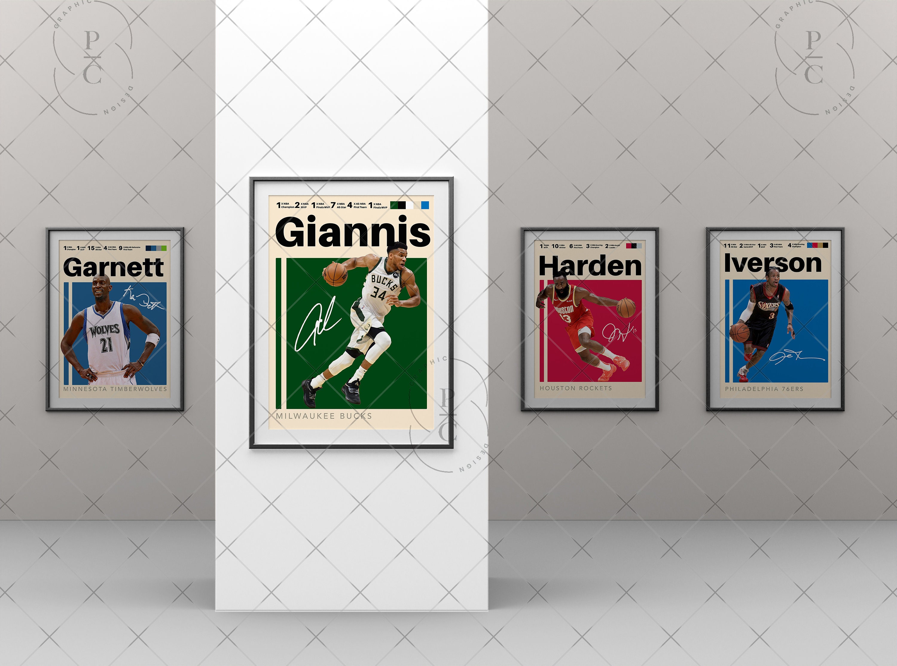 Giannis Antetokounmpo Poster, Basketball Print, Sports, Wall Décor, NBA ...