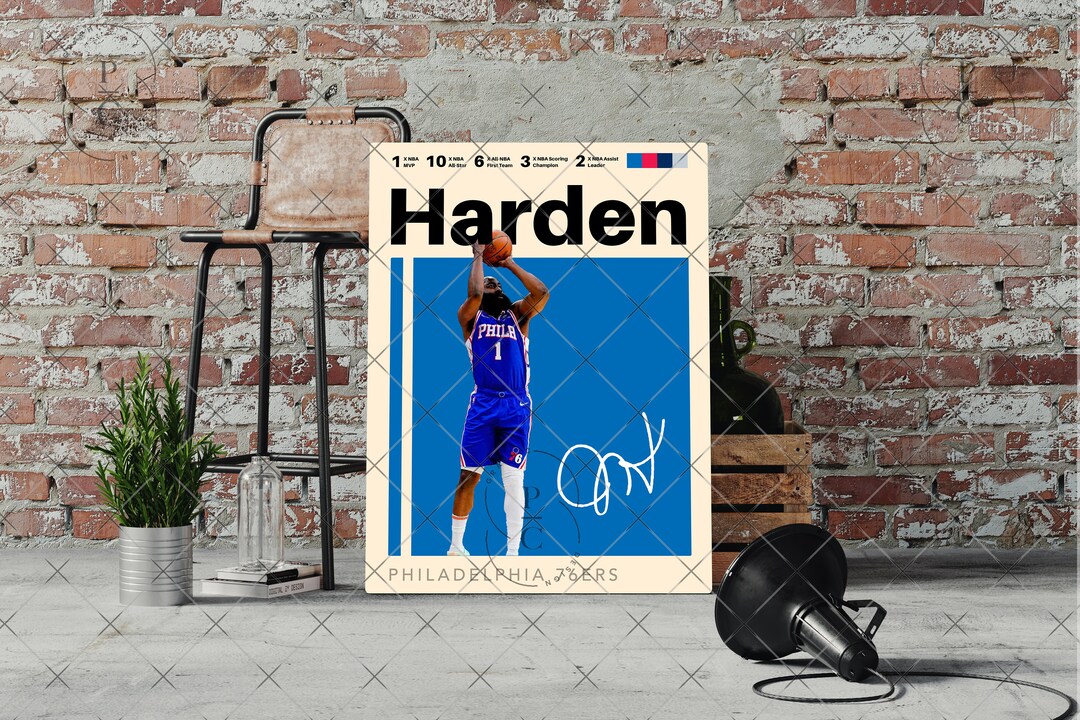 James Harden Poster, Basketball Print, Sports, Wall Décor, NBA Poster ...