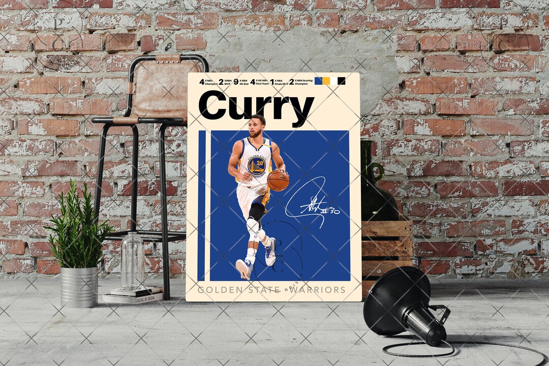 Steph Curry Poster, Basketball Print, Sports, Wall Décor, NBA Poster ...
