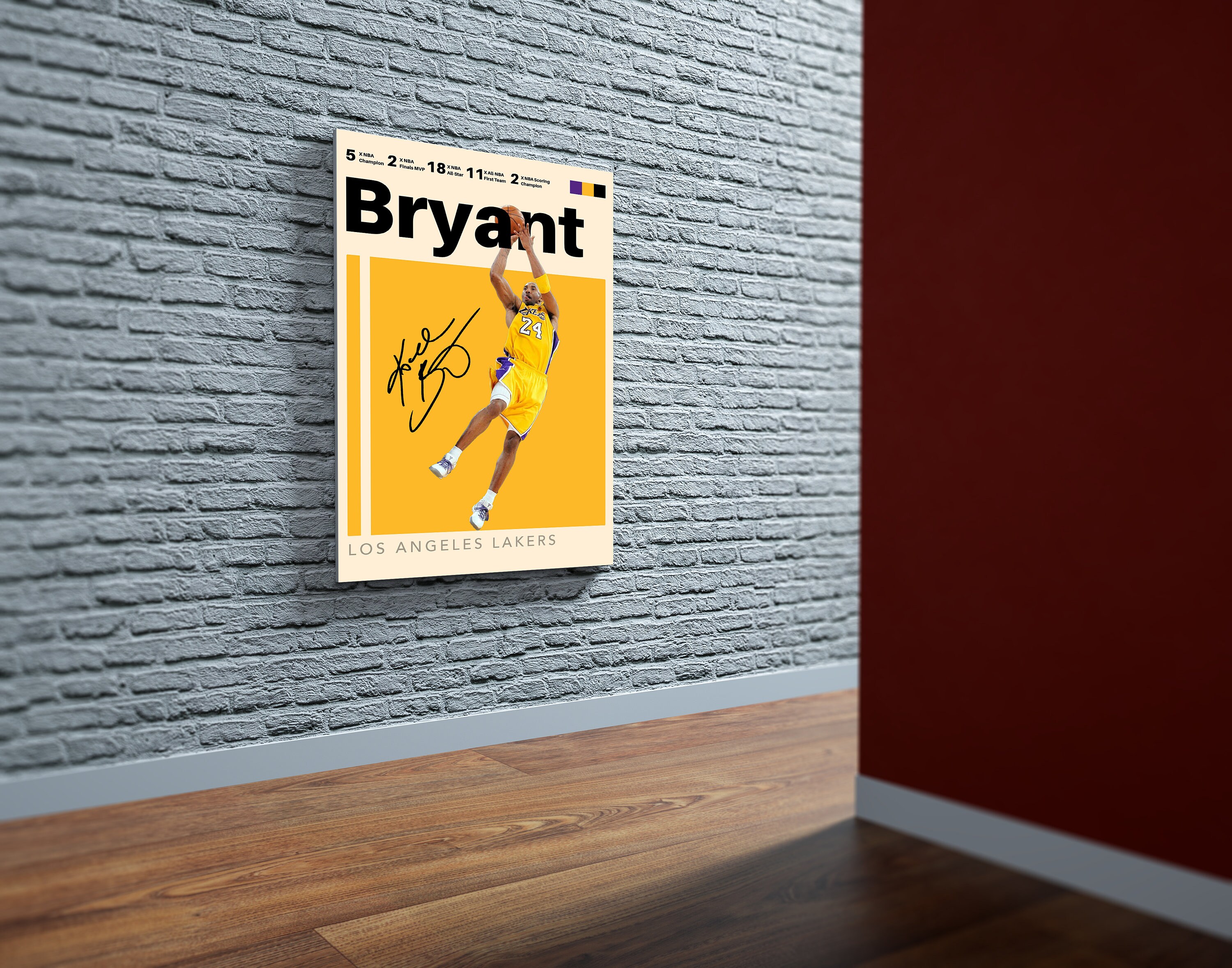 Kobe Bryant Poster, Basketball Print, Sports, Wall Décor, NBA Poster ...