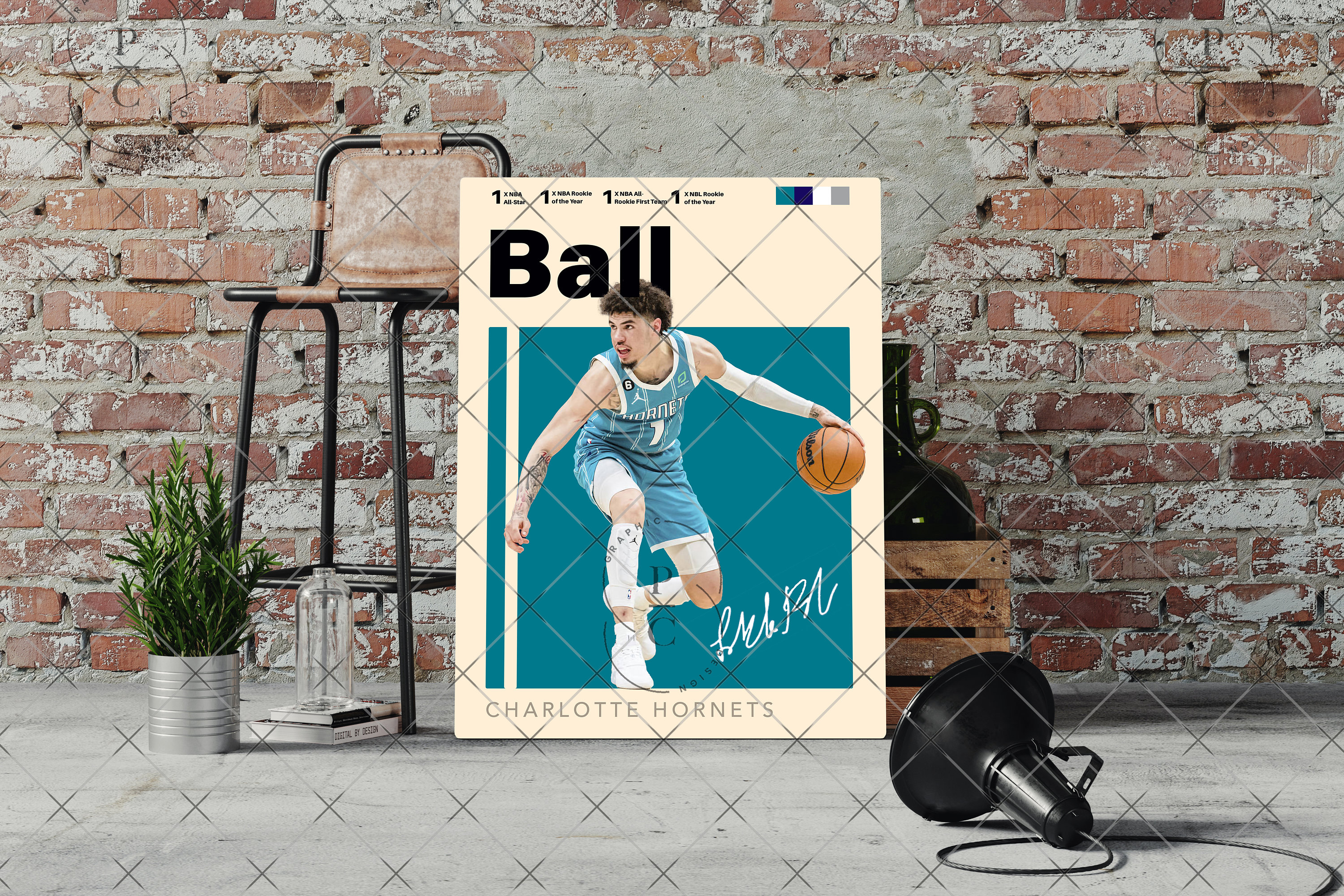 Lamelo Ball Poster, Basketball Print, Sports, Wall Décor, NBA Poster ...