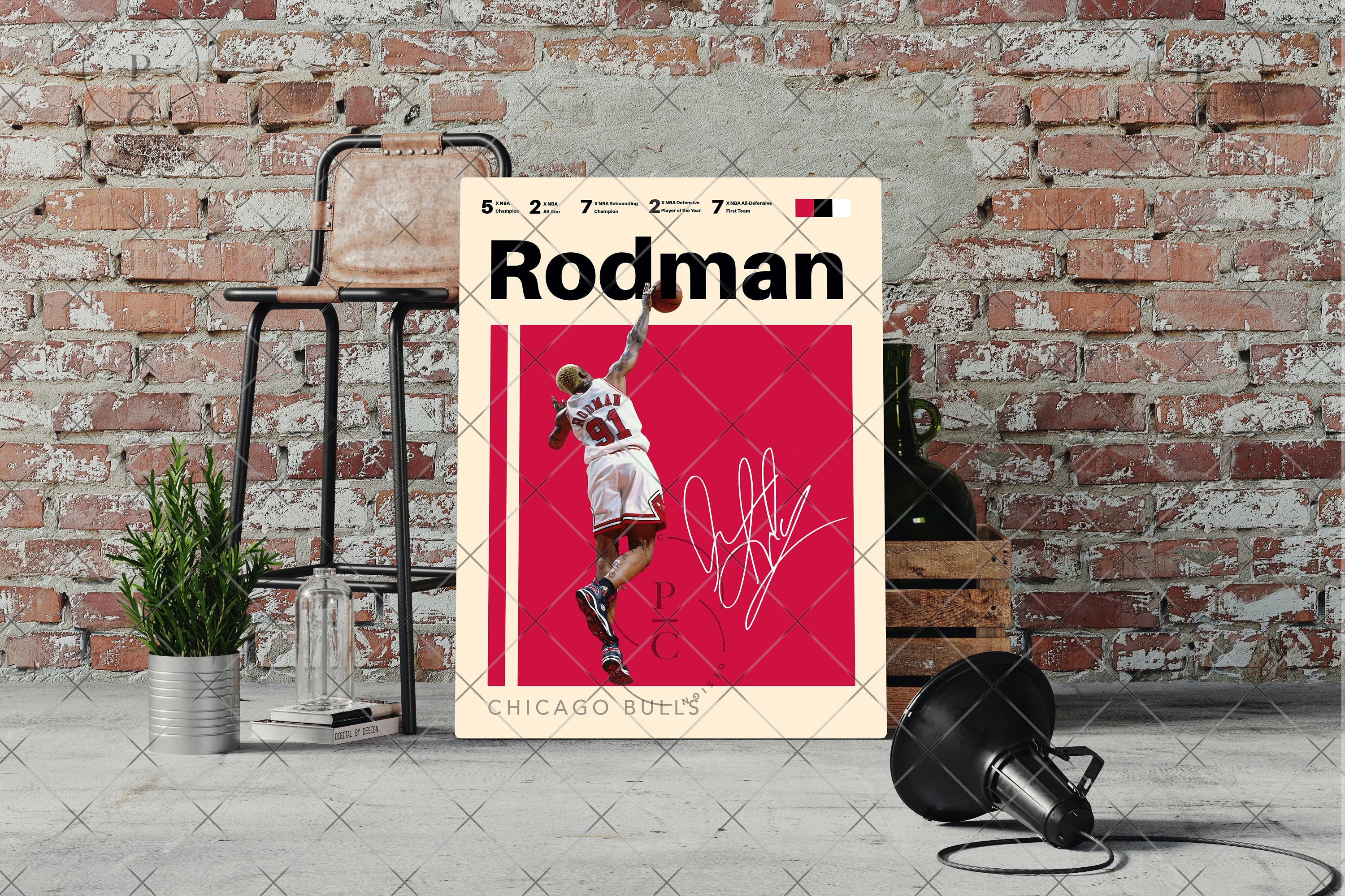 Dennis Rodman Poster Basketball Print Sports Wall Décor - Etsy