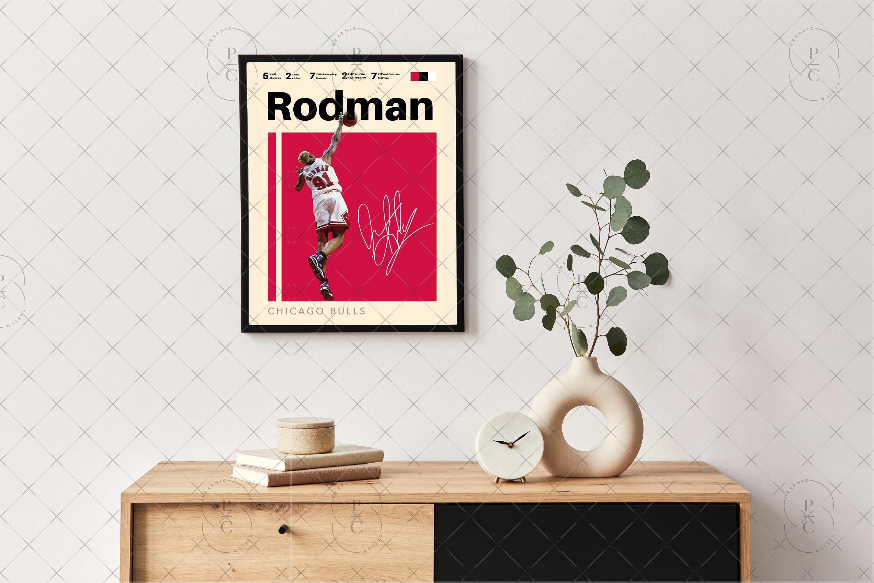 Dennis Rodman Poster Basketball Print Sports Wall Décor - Etsy