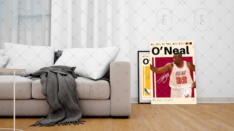 Shaquille O'neal Poster, Basketball Print, Sports, Wall Décor, NBA ...