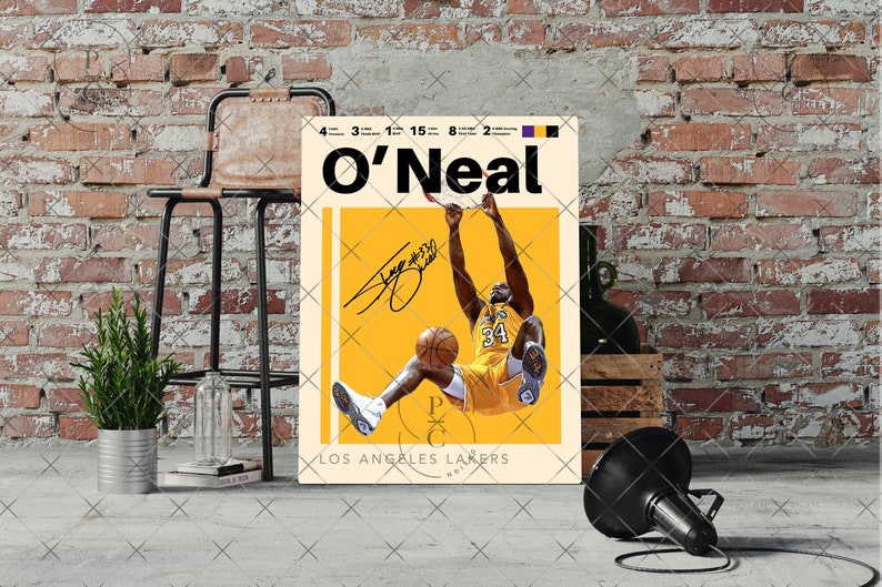 Shaquille O'neal Poster, Basketball Print, Sports, Wall Décor, NBA ...